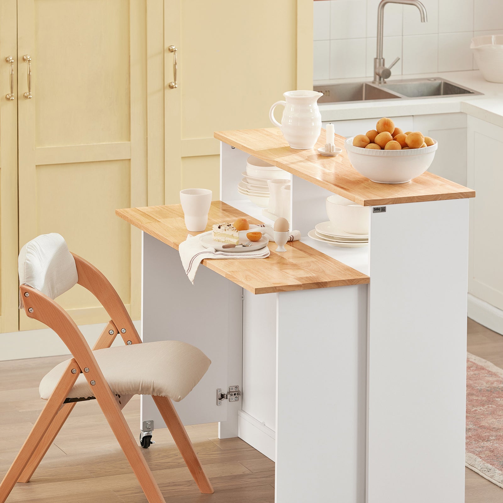 SoBuy FSB36-WN Aparador de Almacenamiento con Encimera Extensible– SoBuy-ES